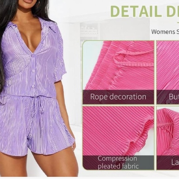 Amazon | Other | Purple Pleated Matching Set | Poshmark